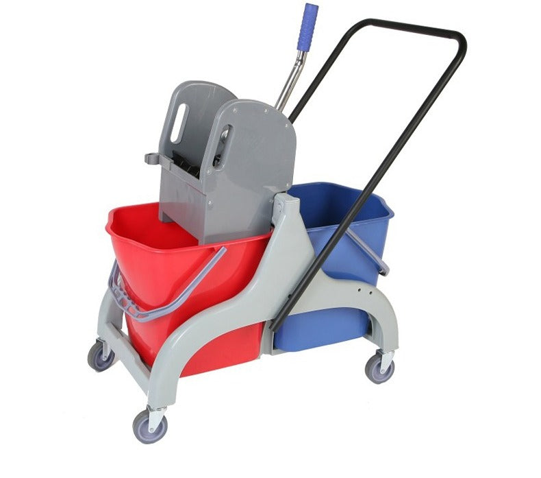 Down Press Double Mop Bucket Wringer Trolley – Panda Plast